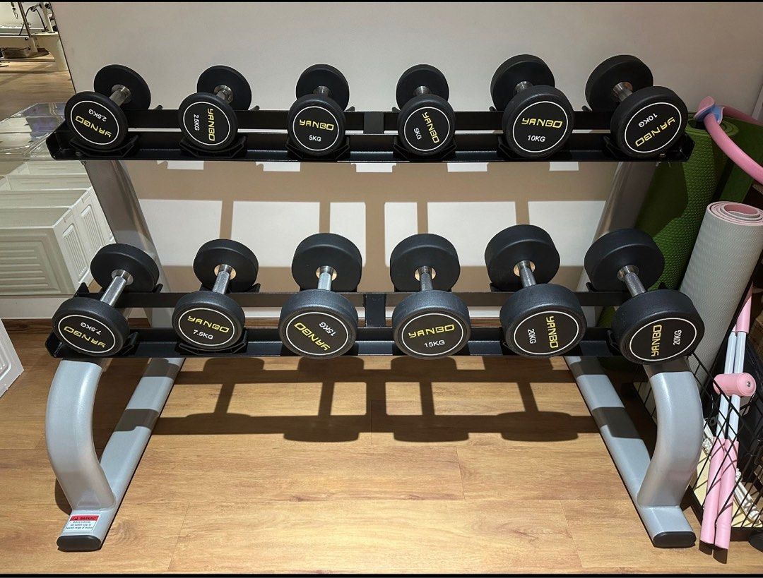 Dumbbells and rack together, Sports Equipment, Exercise & Fitness ...