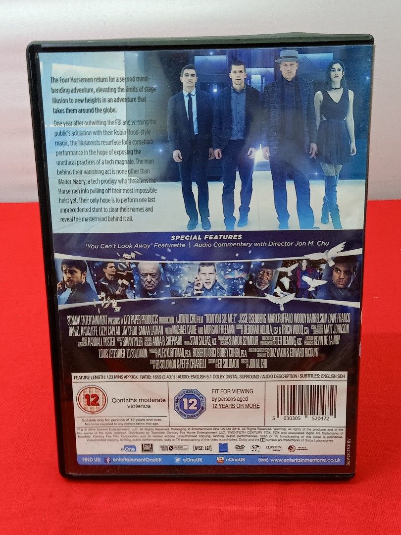 DVD Now You See Me 2 movie disc in mint condition for 195 *X52, Hobbies ...