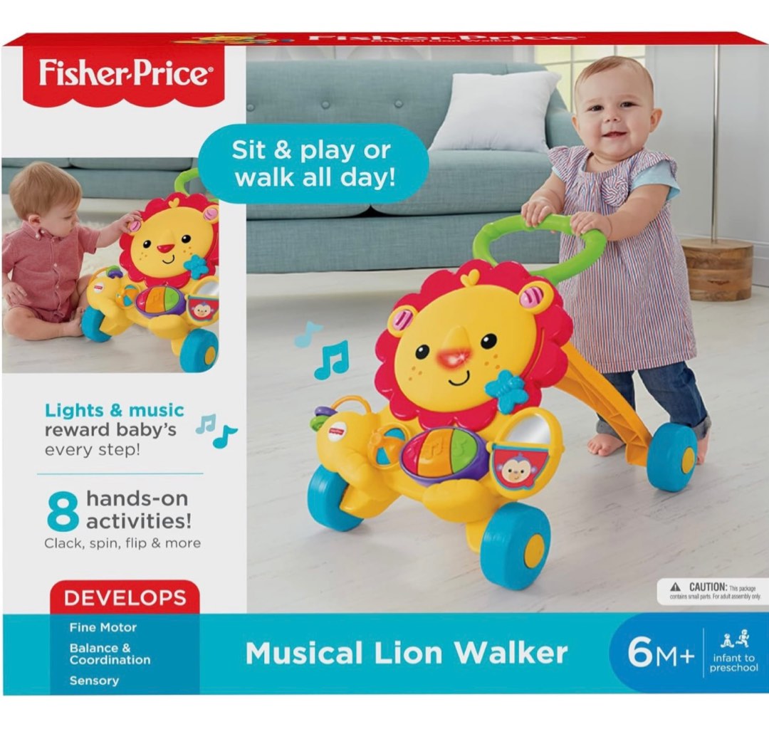 Fisher-Price Y9854 Musical Lion Walker, Babies & Kids, Infant Playtime ...