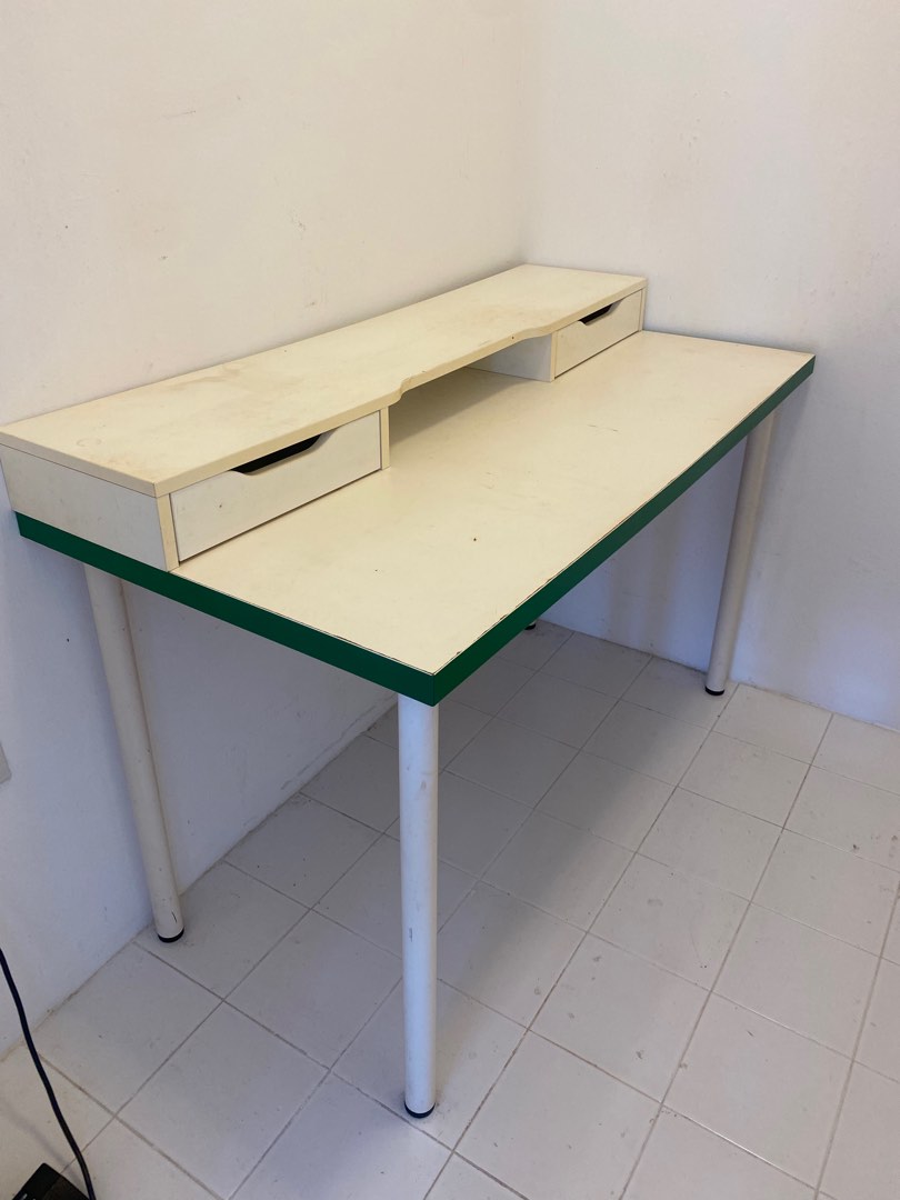 FREE white computer / study desk 120 x 60, Furniture & Home Living ...