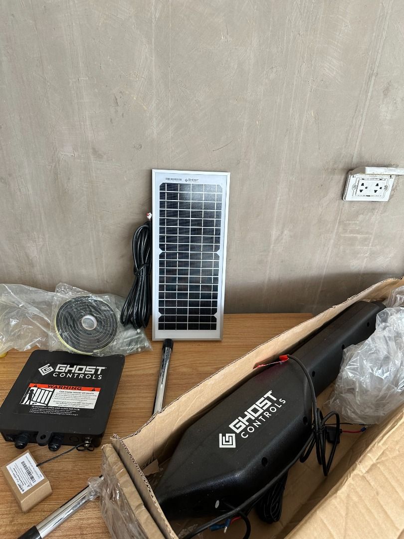 Ghost Controls Solar Automatic Gate Opener Kit for Single Swing Gates ...