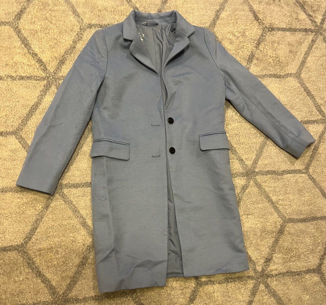 GU baby blue coat, Women's Fashion, Coats, Jackets and Outerwear on ...