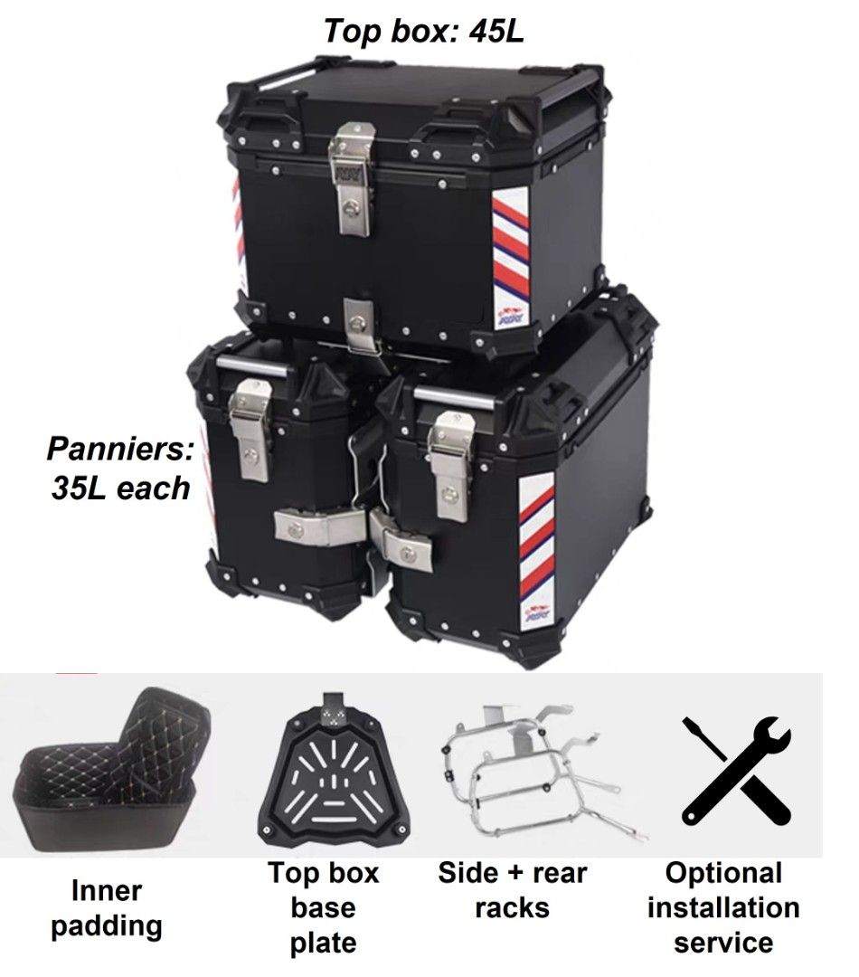 Honda CB400X CB190F top & side boxes, Motorcycles, Motorcycle ...