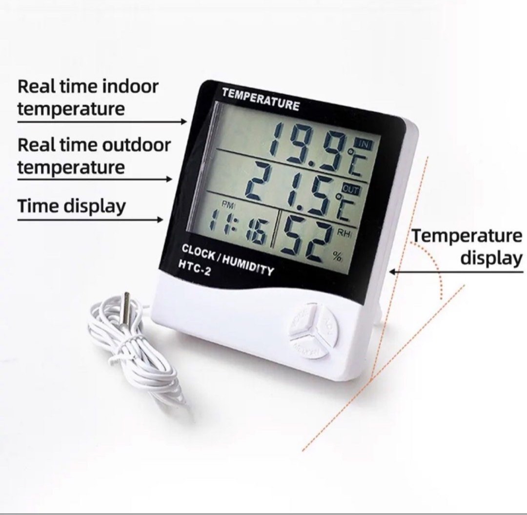 HTC-1 Indoor Digital Humidity Thermometer Hygrometer, Room Temperature ...