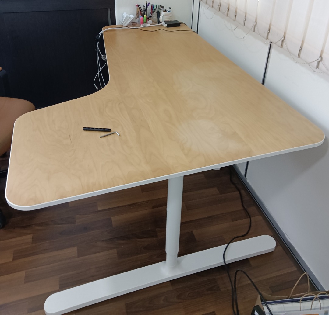 IKEA BEKANT right corner desk (Height Adjustable), Furniture & Home Living, Furniture, Tables ...