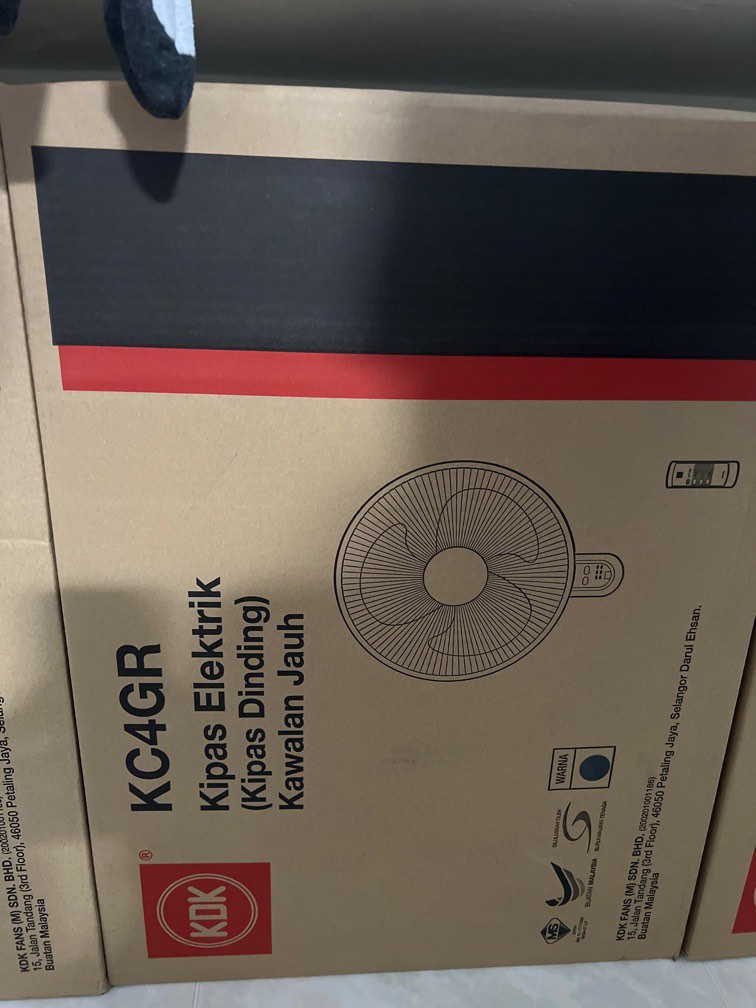 Kdk wall fan black w remote control, 16 inches, Furniture & Home Living ...