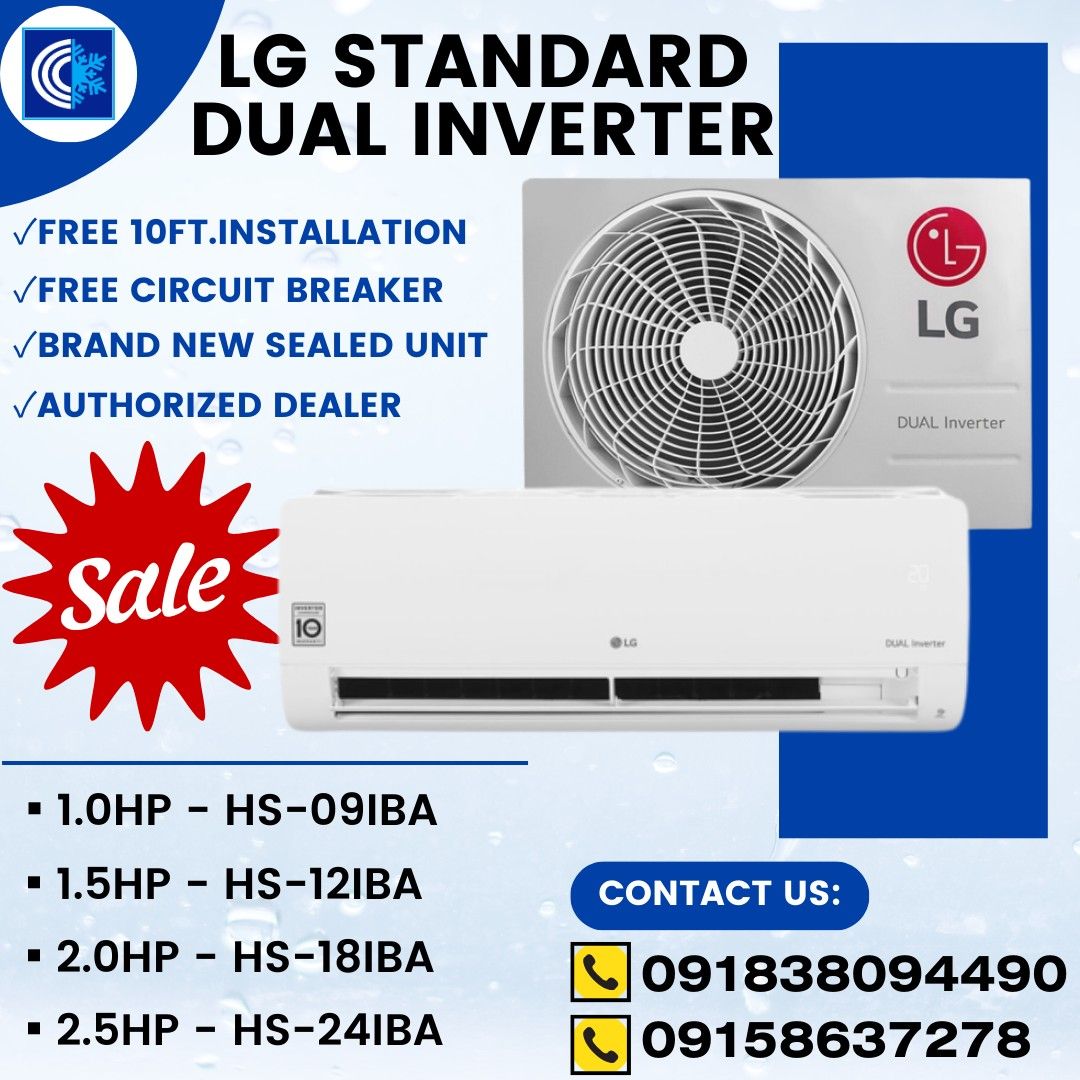 LG DUAL INVERTER SPLIT TYPE AIRCON, TV & Home Appliances, Air Conditioning and Heating on Carousell