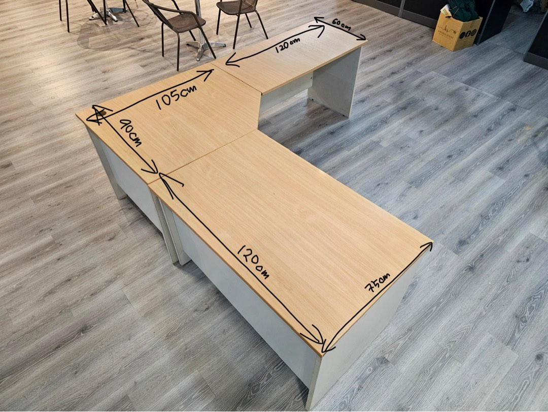 L-shape Office Table, Furniture & Home Living, Furniture, Tables & Sets ...