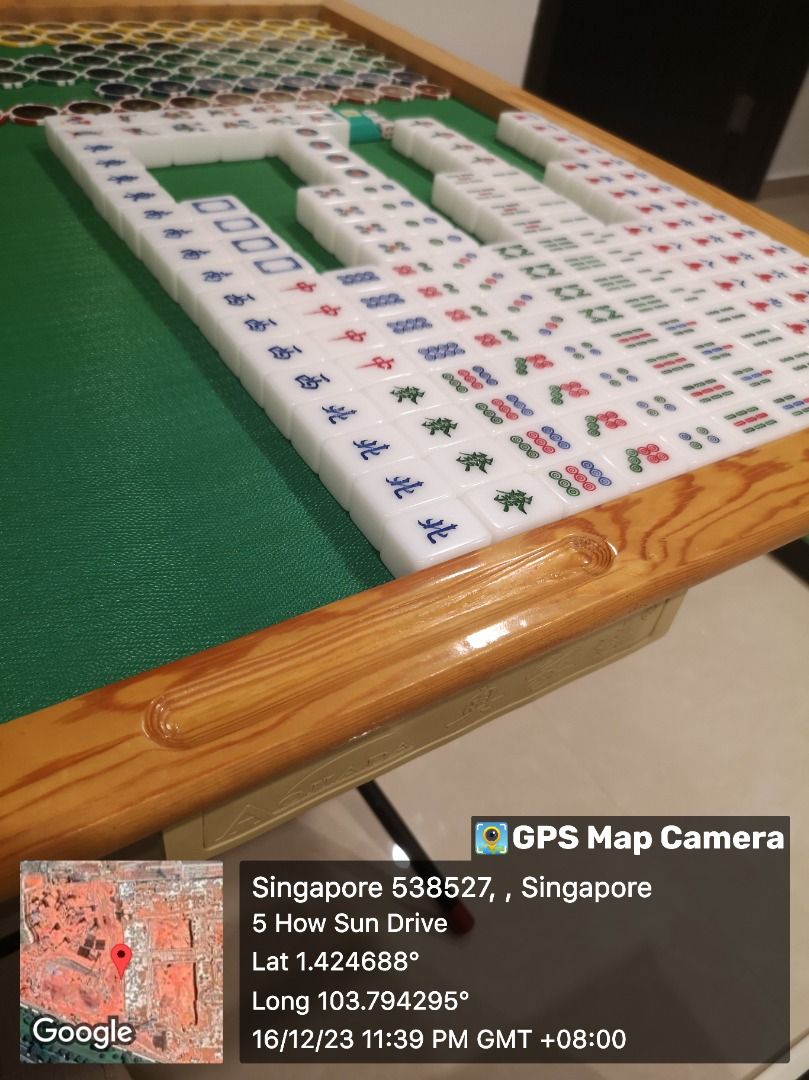 Mahjong Table with Mahjong Chips, Furniture & Home Living, Furniture ...