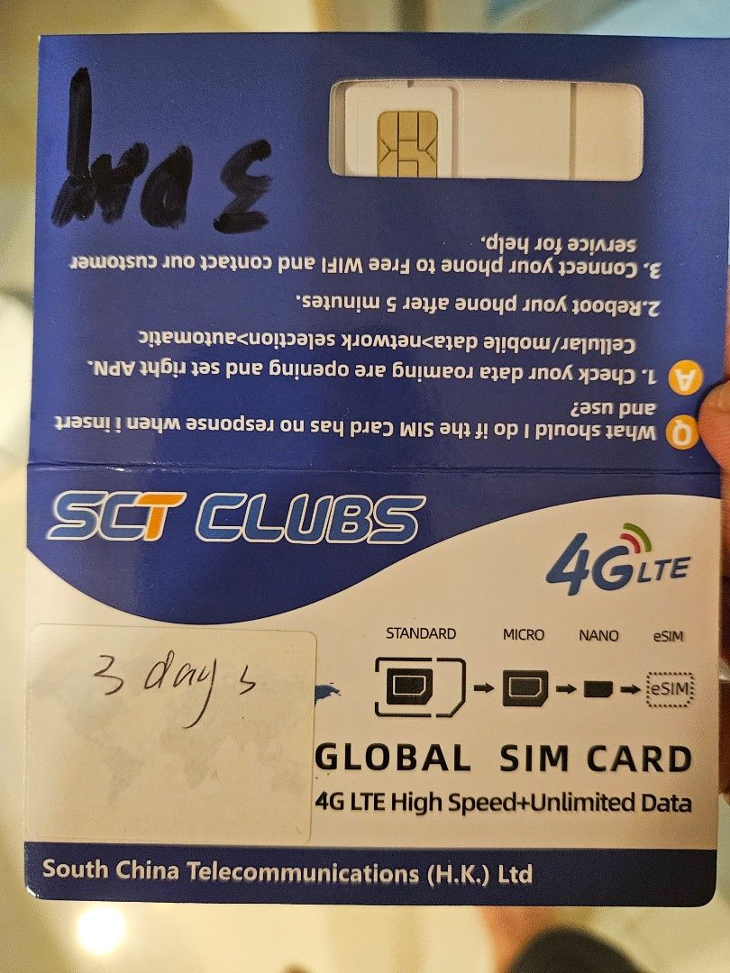 Malaysia 3 Days Sim card, Mobile Phones & Gadgets, Mobile & Gadget ...