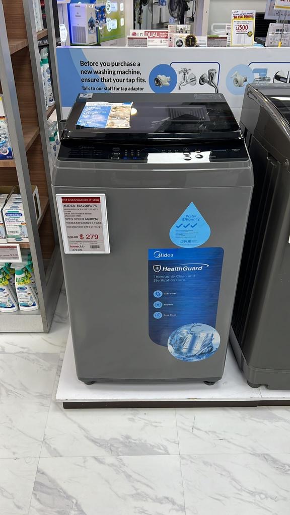 Midea 7.5kg Washer MA-200W75, TV & Home Appliances, Washing Machines ...