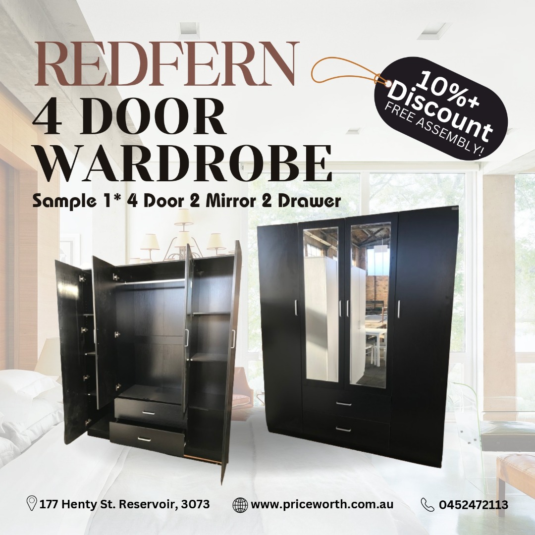 Minor Faulty Sample 4 Door wardrobe for discount!! The most popular ...