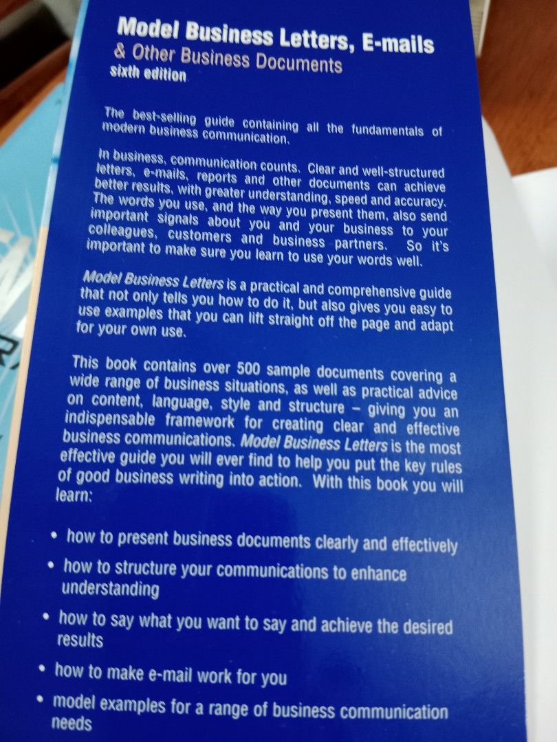 Model Business Letters,E Mails., Hobbies & Toys, Books & Magazines ...