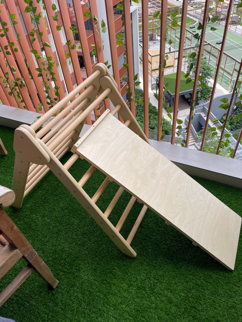 Montessori Pikler Triangle with Ramp, Babies & Kids, Infant Playtime on ...