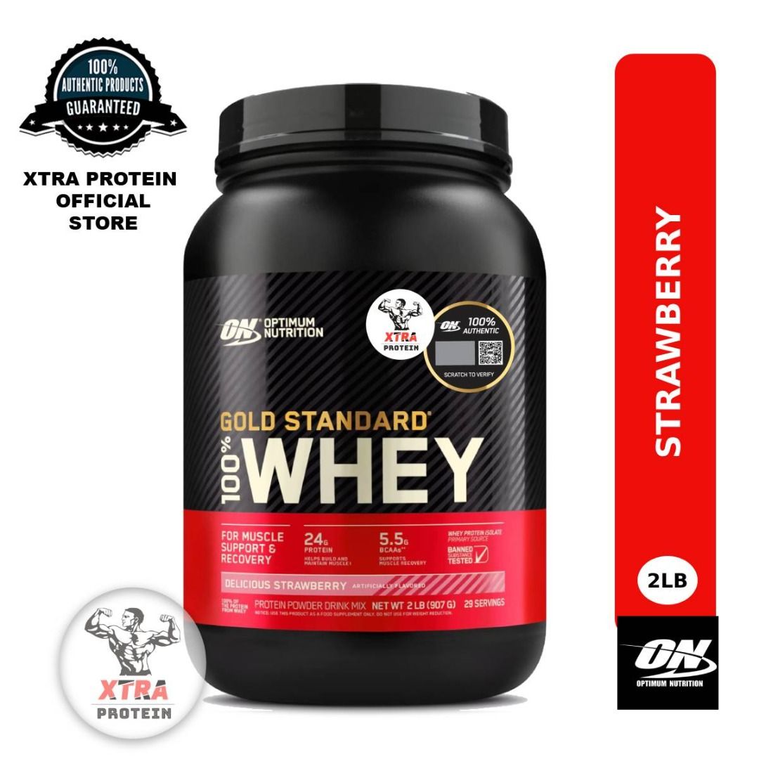 Optimum Nutrition 100% Gold Standard Whey Protein (2lb) 29 Servings, Health & Nutrition, Health ...