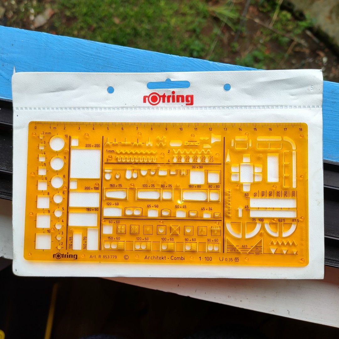 ORIGINAL ROTRING 1:100 Furniture Template, Hobbies & Toys, Stationary ...