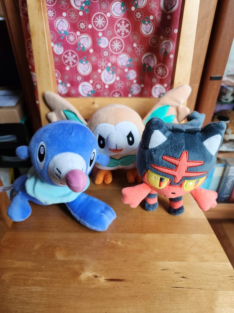 Pokemon Plushie Plushy Plush Toy Rowlet Litten Poplio, Hobbies & Toys, Toys & Games on Carousell