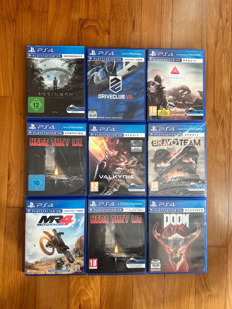 PS4 game Robinson / Driveclub VR / Farpoint / Here they lie / Valkyrie ...