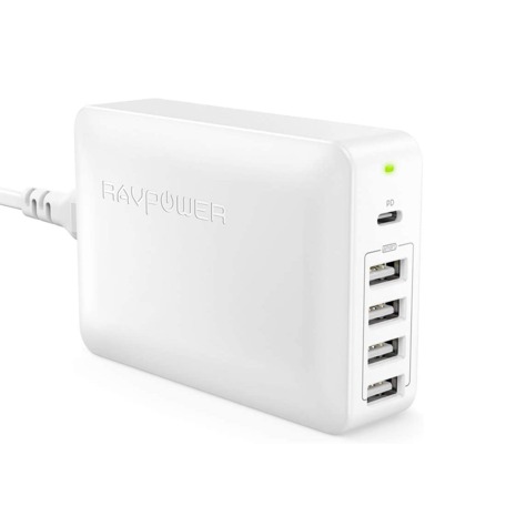 RAVPower RP-PC059 Desktop Charger PD 60W 5-Port (US Plug), Mobile ...