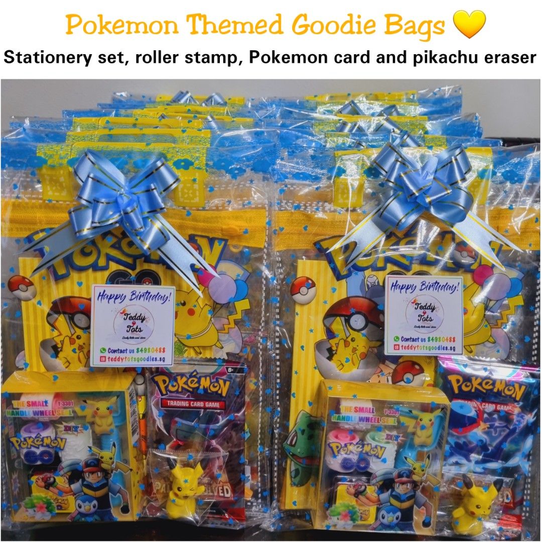 Ready stocks 4 in 1 Pokemon Theme goodie bags | Birthday party favors ...