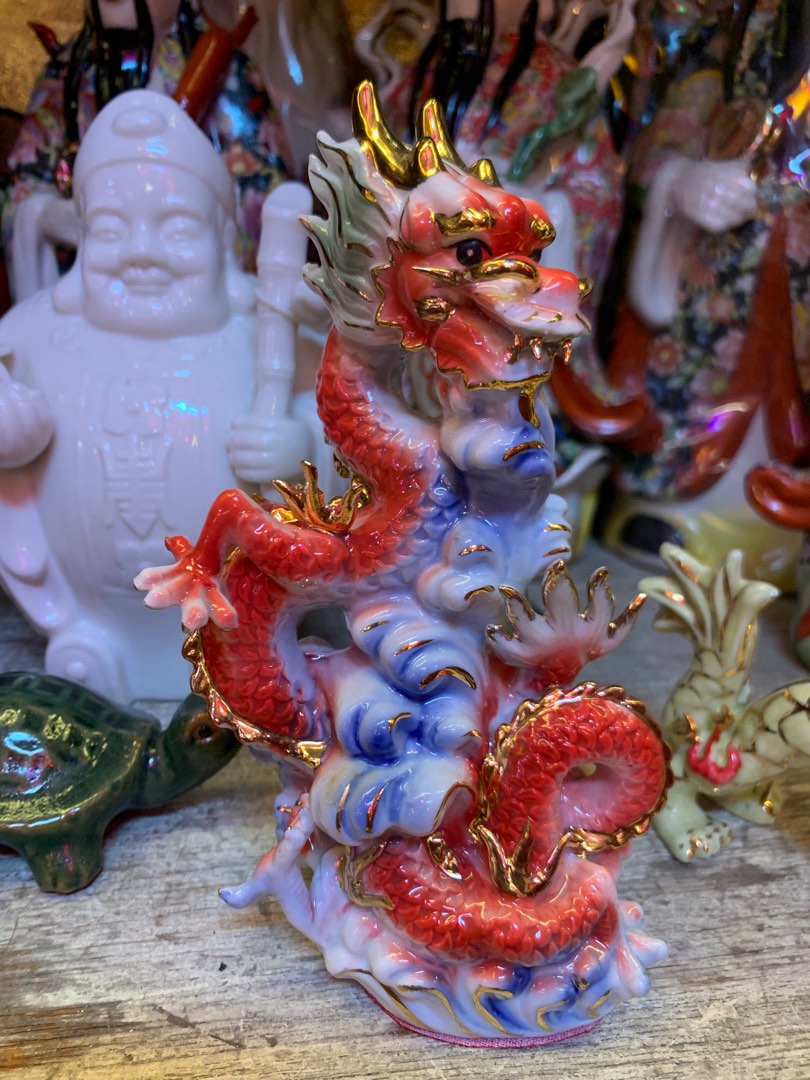 Red Dragon Rising Porcelain 6 Inch Fengshui Figurine, Looking For on ...