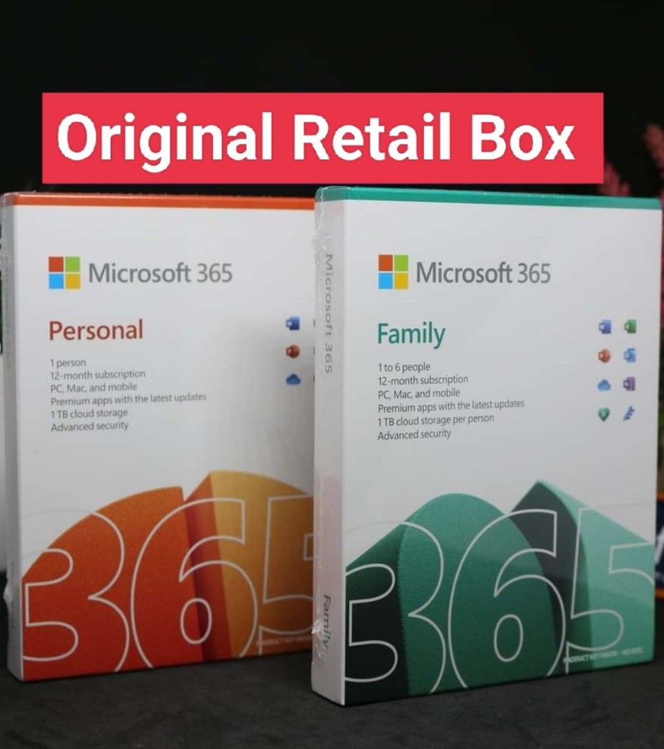 Retail Box Microsoft 365 Personal - Microsoft Office 1 year ...