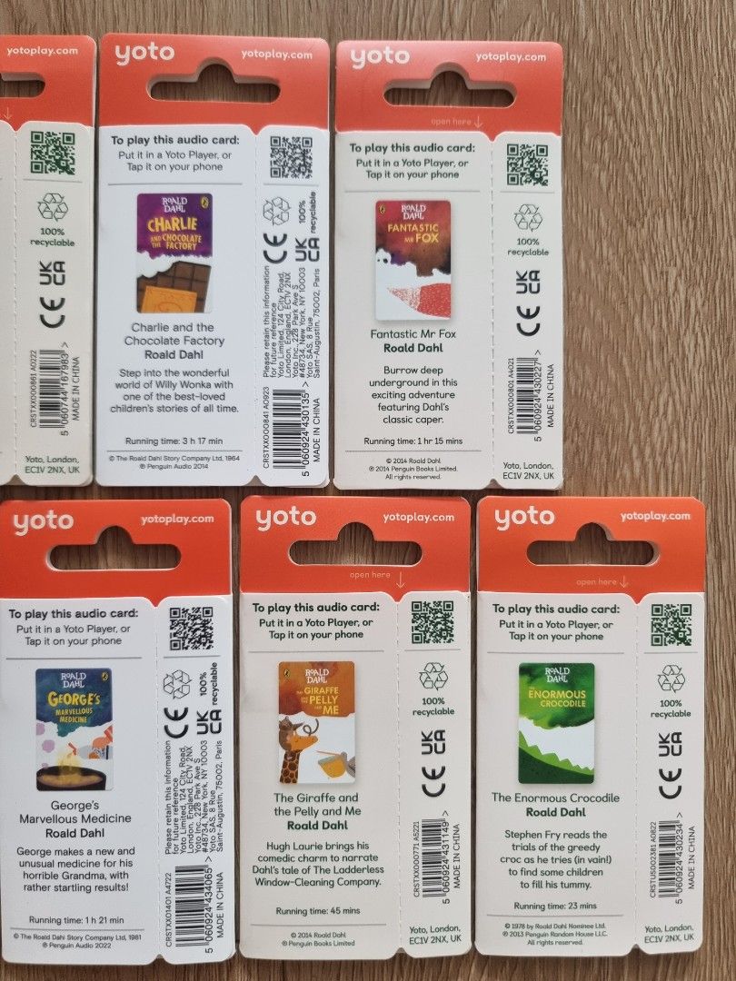 BFG / Charlie and the Chocolate Factory / Matilda / Fantastic Mr Fox ...