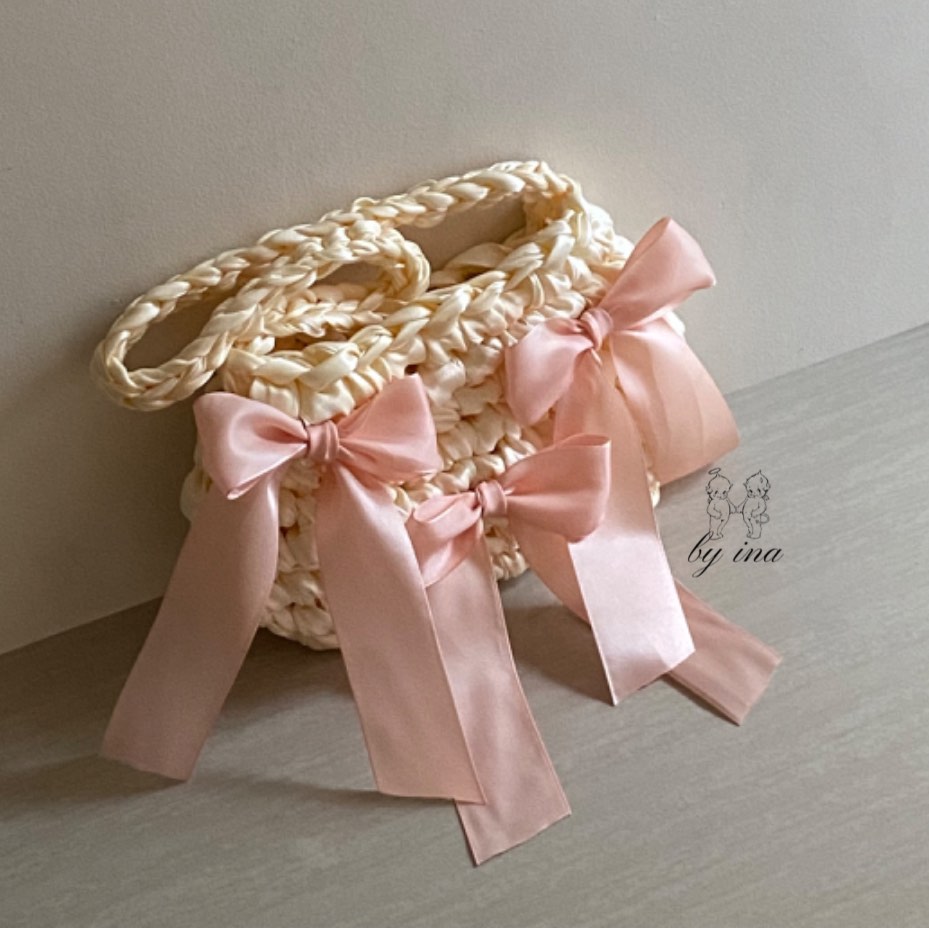 SATIN RIBBON CROCHET SHOULDER BAG | BY INA (COQUETTE, Y2K, PINTEREST ...