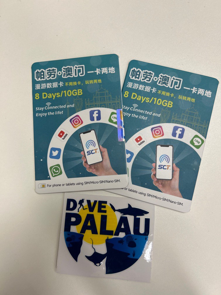 帛琉澳門兩地sim card, 手提電話, 電話及其他裝置配件, Sim 卡 - Carousell