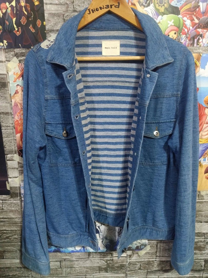 Soft Denim Strechable Jacket (Maple Leaf), Women's Fashion, Coats ...
