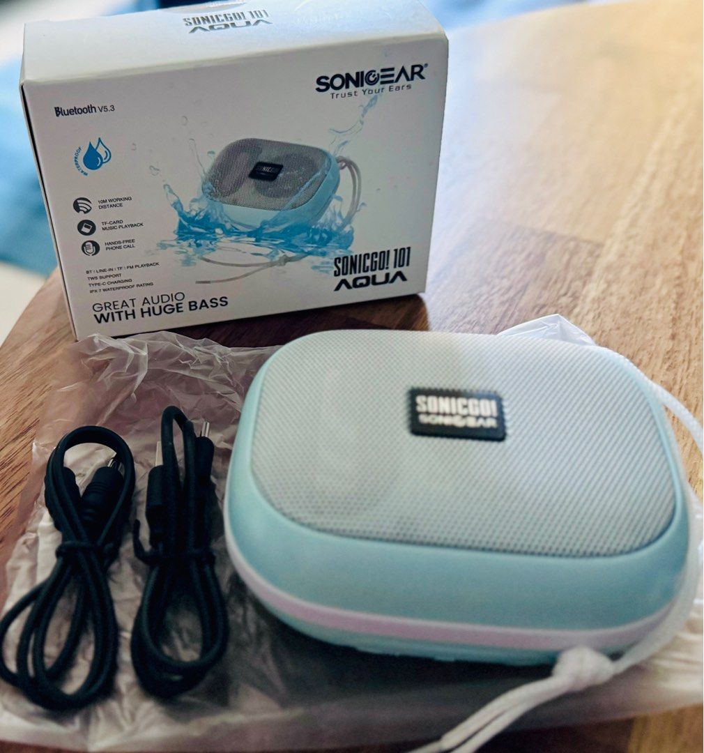 SonicGear SonicGo! 101 Aqua Bluetooth Portable Speaker (Mint), Audio ...