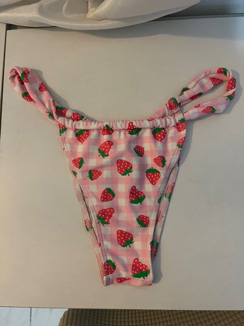Strawberry Bikini Bottom, Women's Fashion, Swimwear, Bikinis ...