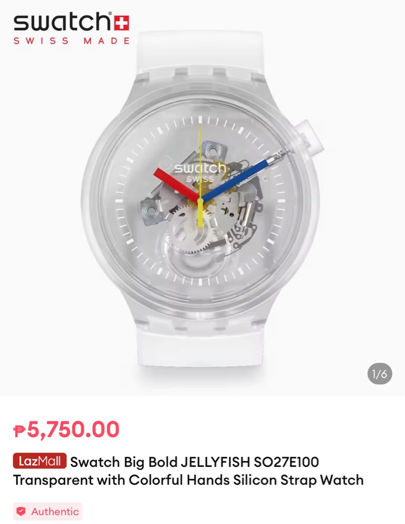 SWATCH Big Bold Jelly Watch, Luxury, Watches on Carousell