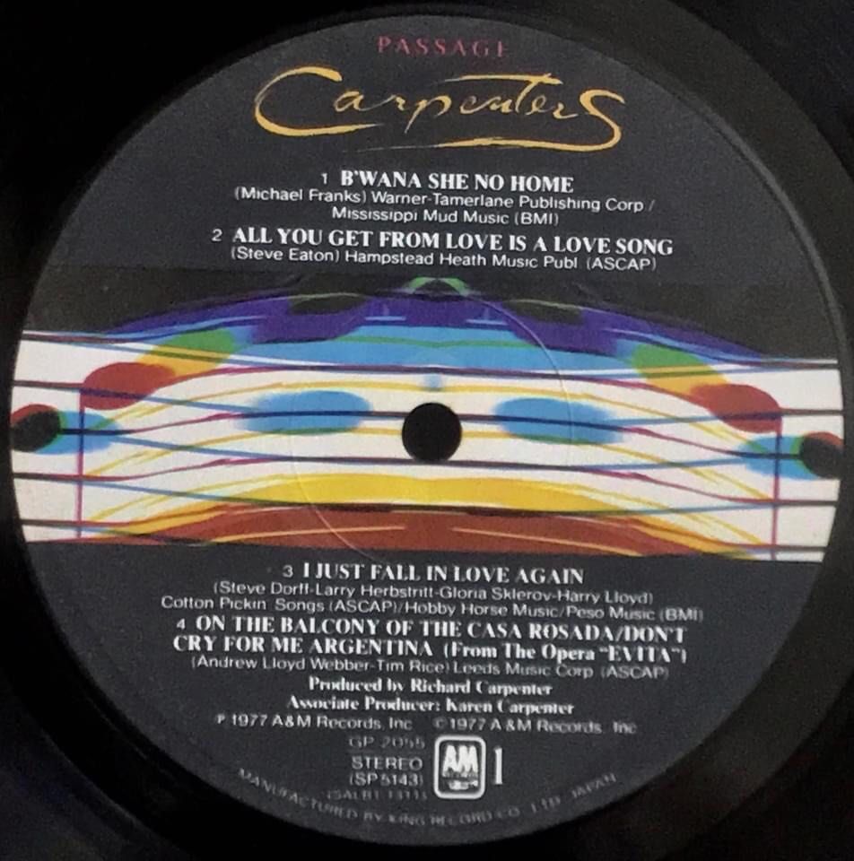 The Carpenters Passage Lp Read Tracklist Hobbies And Toys Music And Media Vinyls On Carousell