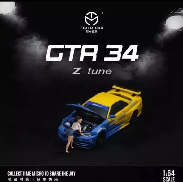 TIME MICRO 1/64 NISSAN GTR34 Z-TUNE SPOON LIVERY (WITH FiGURE), Hobbies ...