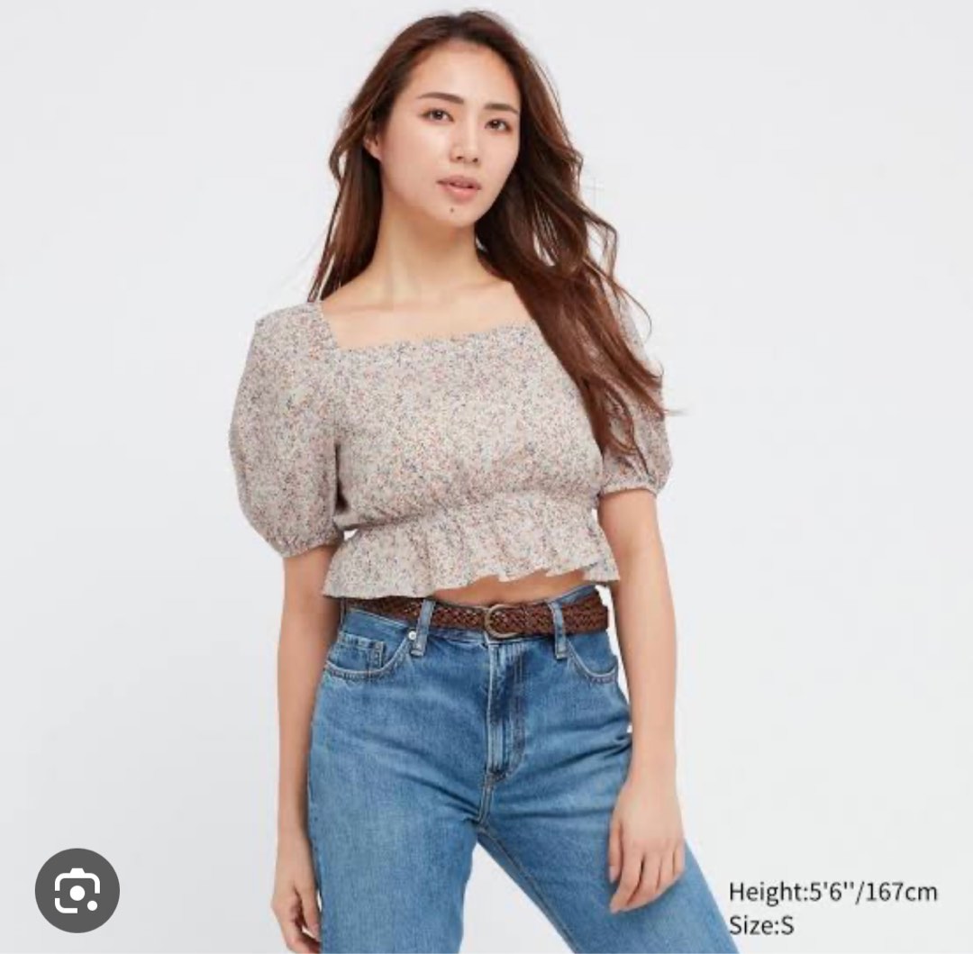 Uniqlo Floral Top, Women's Fashion, Tops, Blouses on Carousell