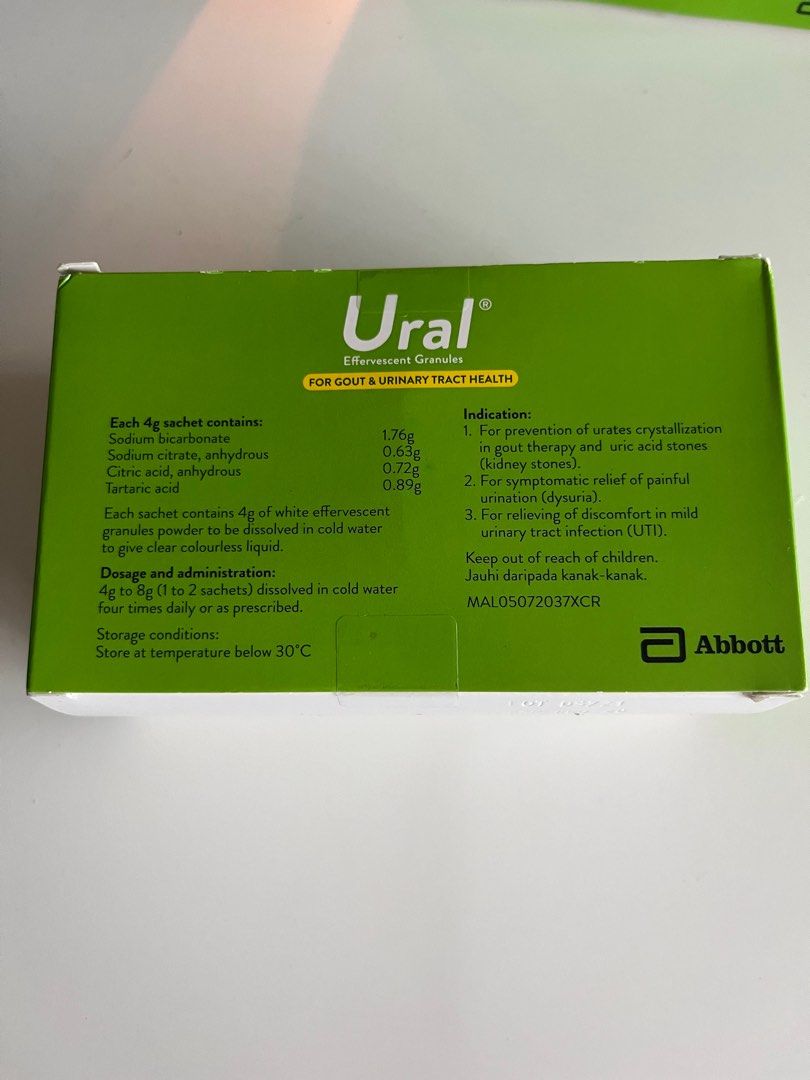 Ural Effervescent Granules (For UTI), Health & Nutrition, Medical ...