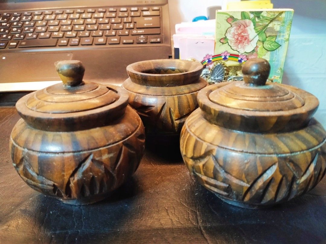 Vintage Made in Hawaii MonkeyPod Polynesian Style Tiki Salt & Pepper ...