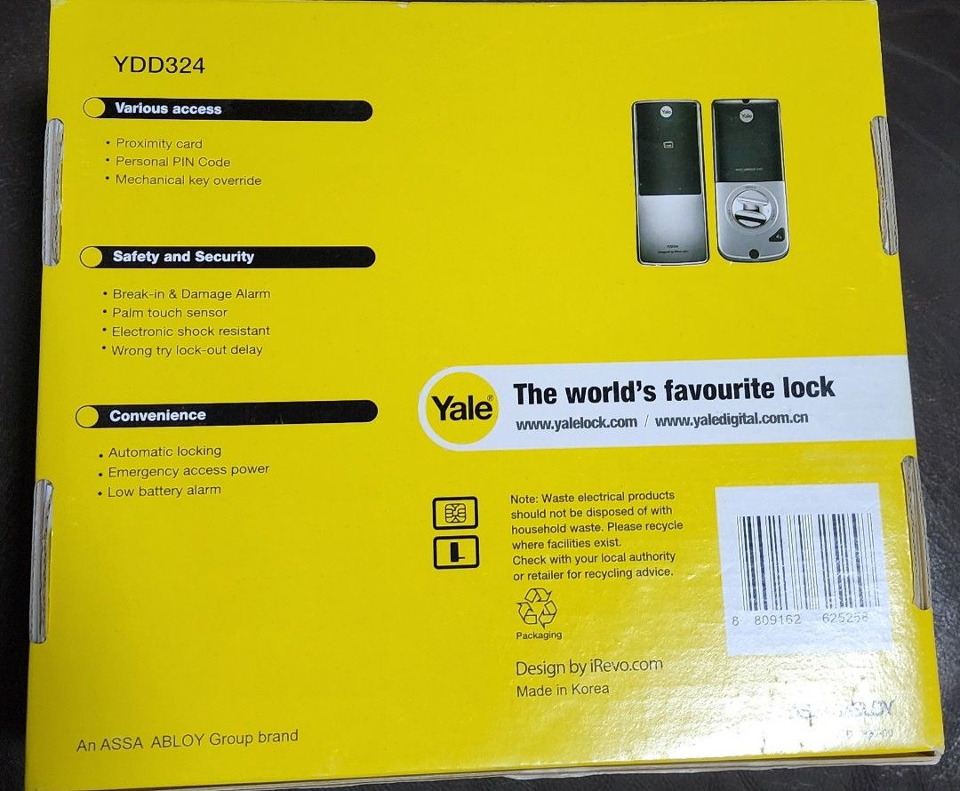 Yale Smart lock digital with card keys and app YDG324, Computers & Tech ...