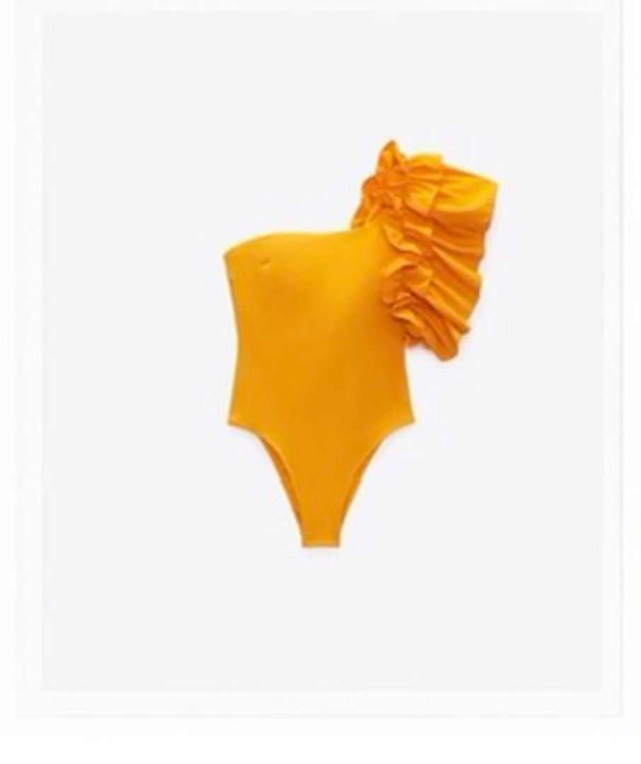 Zara swimsuit with maxi ruffle, Women's Fashion, Swimwear, Bikinis ...