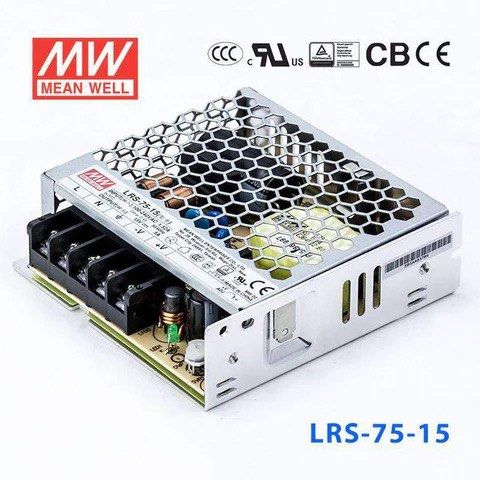 Mean Well LRS Series (LRS-75) LRS-75-15 Industrial Panel Mount ...