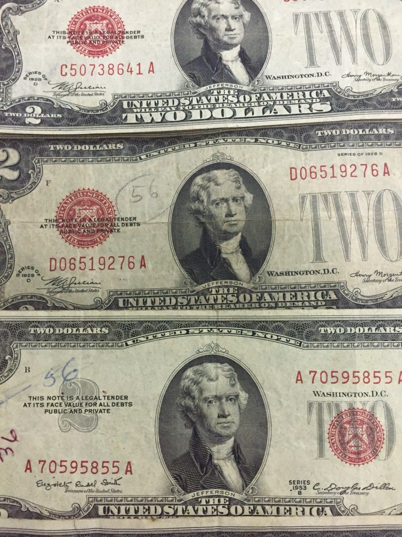 1928-1953 USA Red Seal $2 banknotes, Hobbies & Toys, Collectibles ...