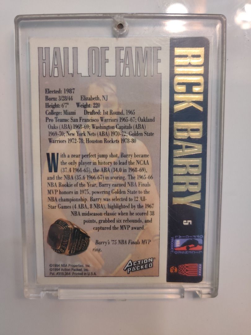 1994 Action Packed Hall of Fame Rick Barry Autograph, Hobbies & Toys ...