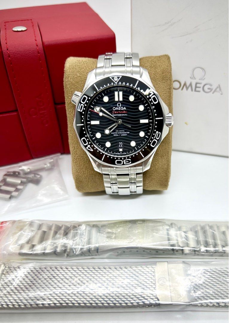 2020 Omega Seamster Diver 300m Classic Black Wave Dial Ceramic Bezel ...