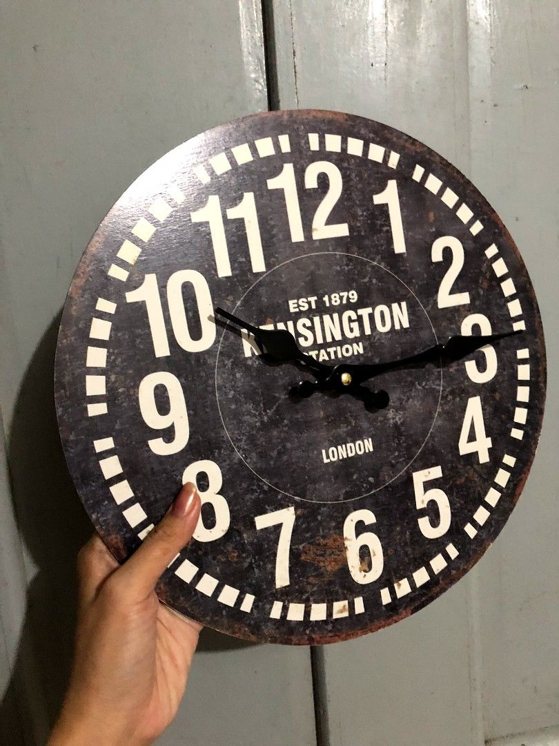 30cm/ 12 inch wooden wall clock, Furniture & Home Living, Home Decor ...