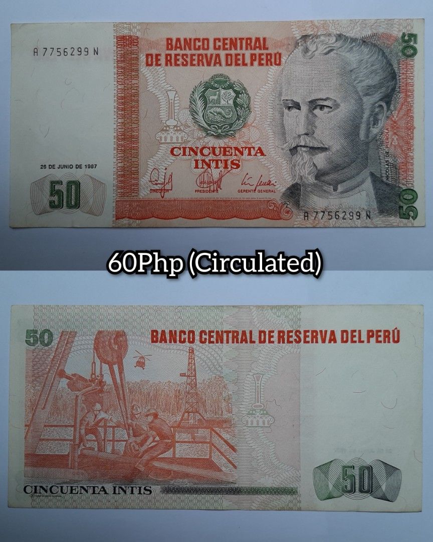 50 INTIS PERU BANKNOTE, Hobbies & Toys, Memorabilia & Collectibles ...