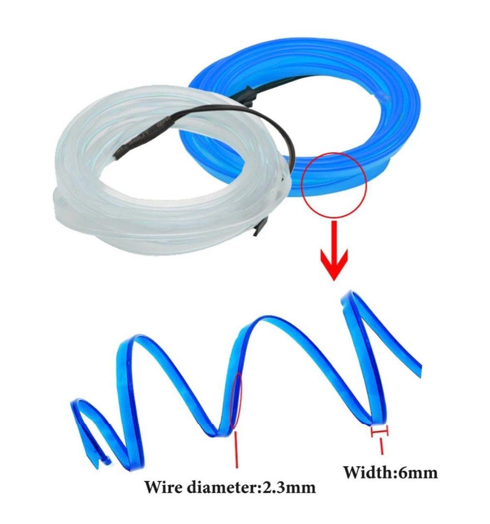 5M Car Interior LED Strips Light Decoration / Wire Rope Neon Light ...