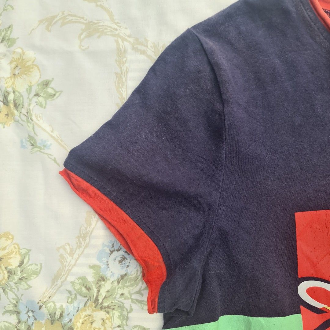 90s y2k graphic contrast lining boxy blokette shirt, Women's Fashion ...