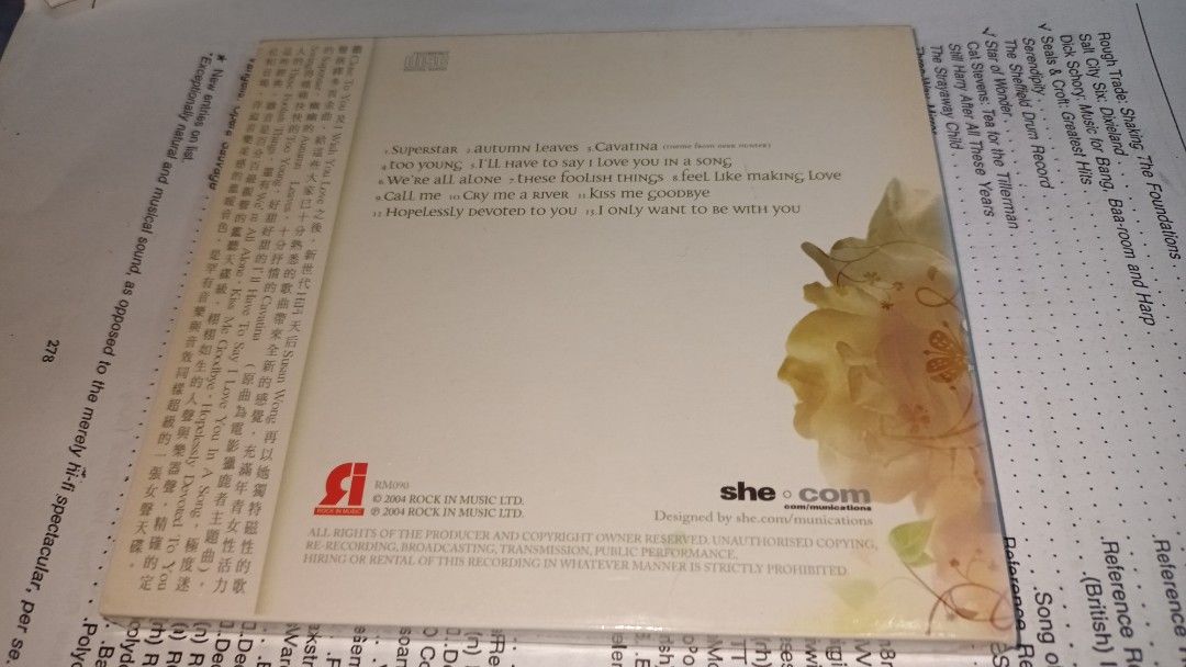 付紙盒 SUSAN WONG THESE FOOLISH THINGS 舊版 CD, 興趣及遊戲, 音樂、樂器 & 配件, 音樂與媒體 ...