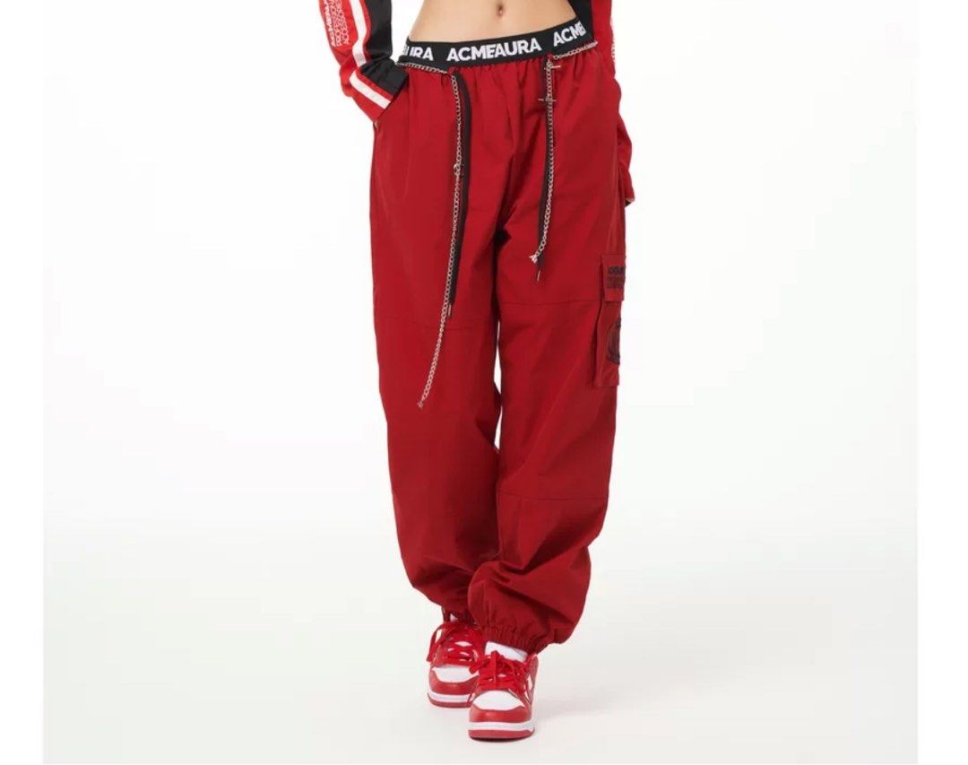 ACMEAURA Dancing Hip Hop Choreo streetwear Red Pants, Women's Fashion ...